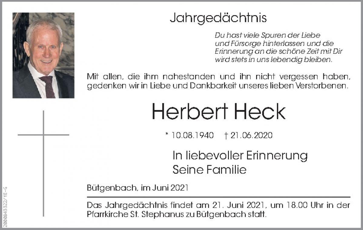 Herr Heck Herbert - Nachrufe und Jahrgedächtnis - GrenzEcho